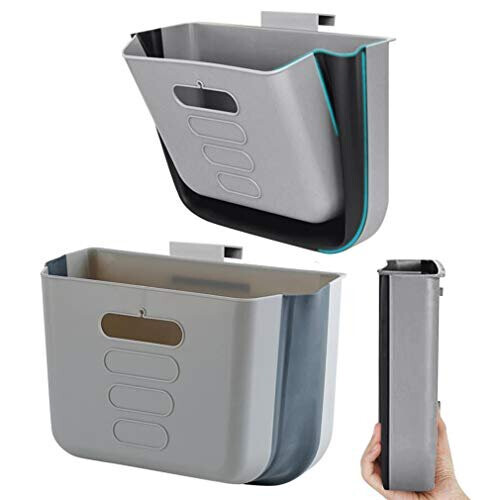 Hanging Kitchen Waste Bin Small Trash Can Foldable Plastic Dustbin ...