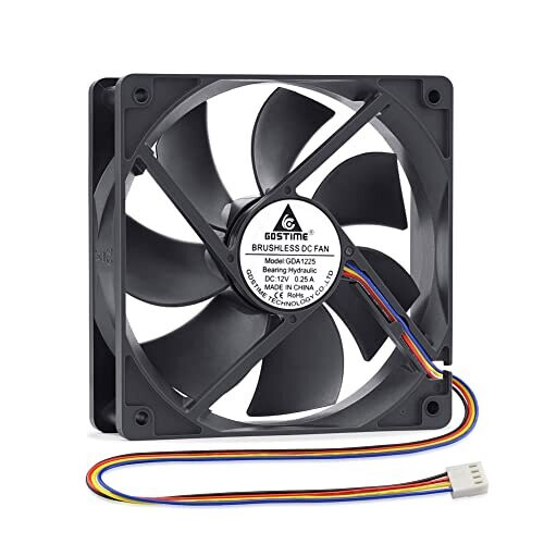 120mm Fan 12V Computer Fan 120 x 25mm PWM CPU Fan 4 Pin PC Fan 12CM ...