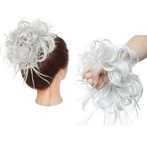 Fashion Tousled Hair Extensions Hairpiece Scrunchie Straight Elastic ...