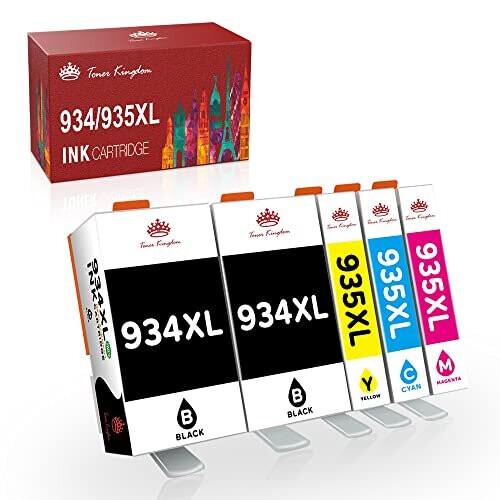 5 Pack 934XL 935XL Ink Cartridges Replacement for HP 934 XL 935 XL ...