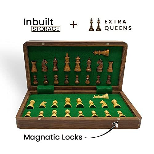 Pocket Size, Travel Chess Set, Handcrafted Magnetic Wooden Folding ...