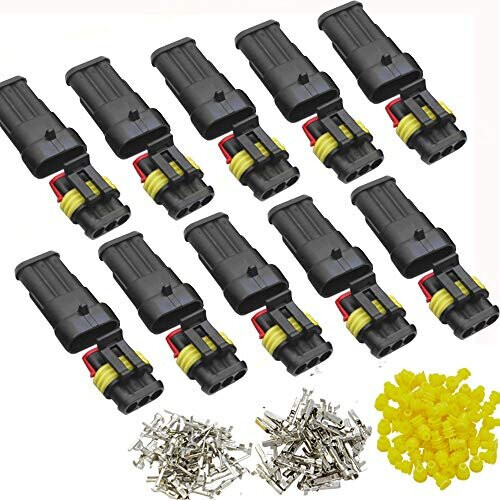 3 pin connector kit,car way Waterproof Connector, 10 Kits Auto ...