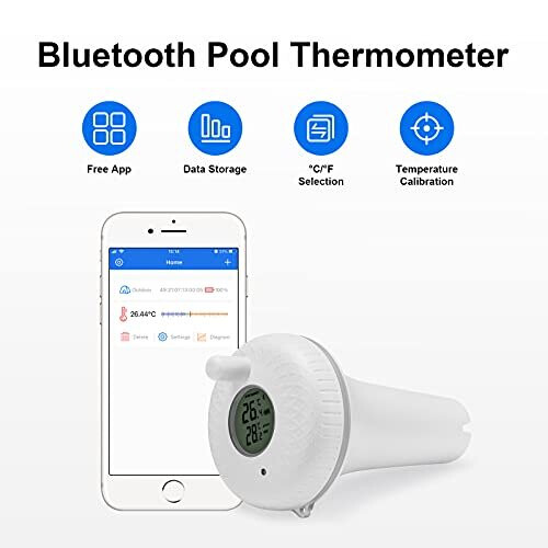 IBS-P01B Bluetooth Floating Thermometer, Swimming Pool Water ...