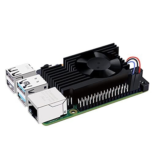 Raspberry Pi 4 Armor Lite Heatsink with PWM Fan, Raspberry Pi Aluminum Heatsink Cooling Kit With ...