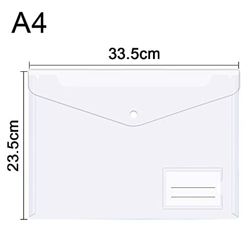 A4 Plastic Wallets, 10 Pack Clear Folders Plastic File Folder Document ...