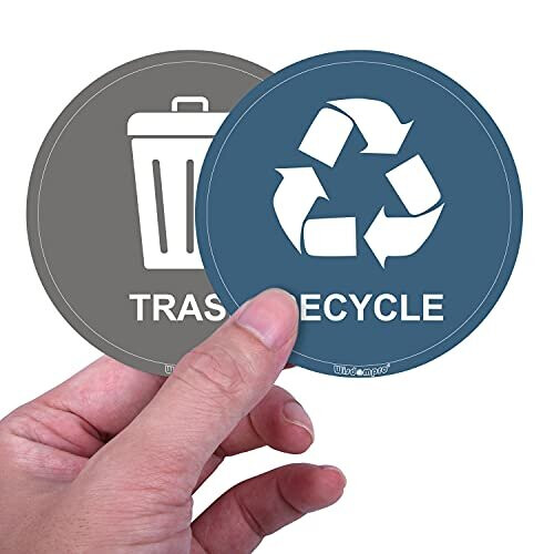 8 Pack Recycling Stickers for Bins, 3 Inch Waterproof Self-adhesive ...