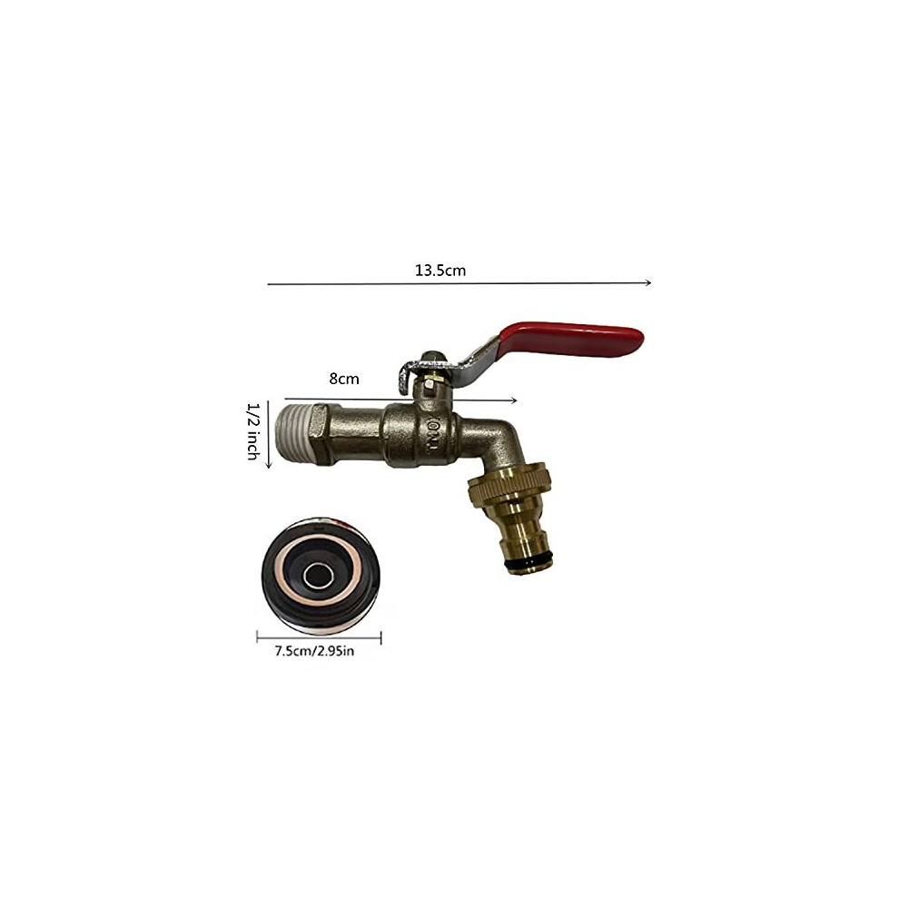 Water Butt Tap Replacement Kit,1/2"Brass IBC Tank Fittings,Water Butt Hose Connector Rain Barrel ...
