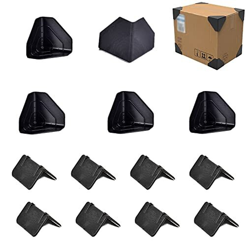100 pcs Carton Packing Corner Guard Frame Corner Protectors Black ...