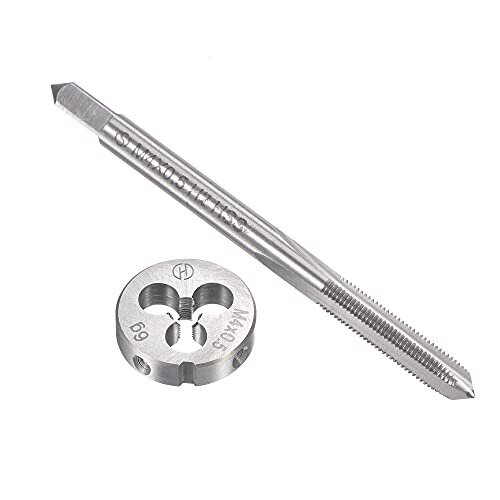 M4 x 0.5mm Metric Tap and Die Set, Machine Thread Screw Tap with Round ...