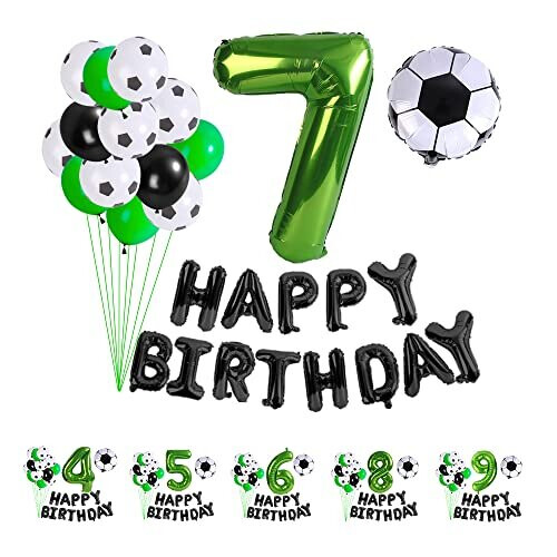 7th Football Birthday Decorations, 28Pcs Football Birthday Balloons ...