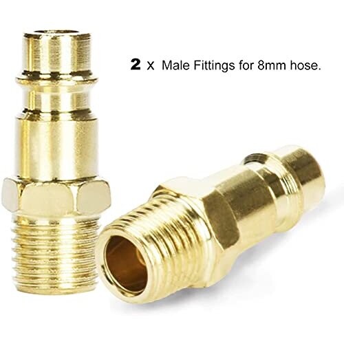 10 pcs Air Line Connectors Euro Airline Hose Compressor Fittings 1/4 ...