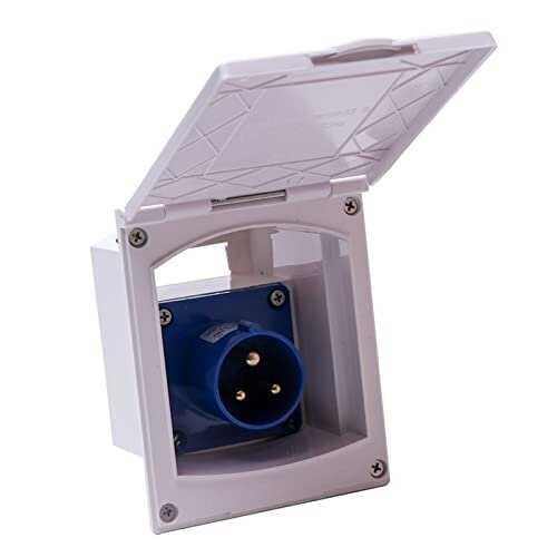 Caravan Flush Fitting 240v 3 Pin Mains Plug Inlet Box, Caravan 230v ...