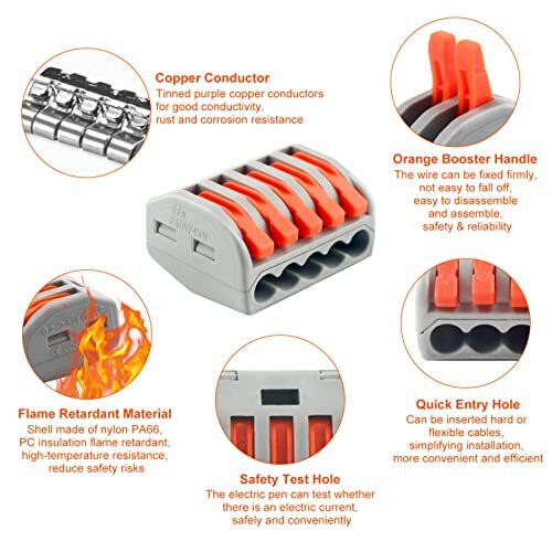 50pcs Wire Connectors, Electrical Connectors, Compact Cable Connectors ...