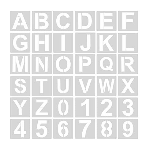 36pcs Letter Stencils, 3inch Reusable Plastic Letter Number Template ...