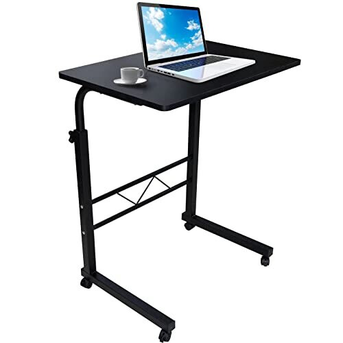 Overbed Laptop Desk Table, Adjustable Height Laptop Table, 60 x 40cm ...