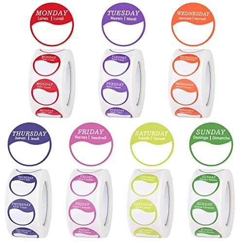 Days of The Week Stickers, 3500Pcs Food Labels Stickers Date Labels for ...