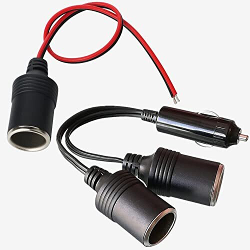 DC 12V 24V Car Cigarette Lighter 1 to 2, 2-Way Socket Splitter Female ...