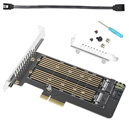 M.2 NVMe SSD to PCIe Adapter Card,M.2 NVME(M-Key) +SATA (B-Key) SSD ...
