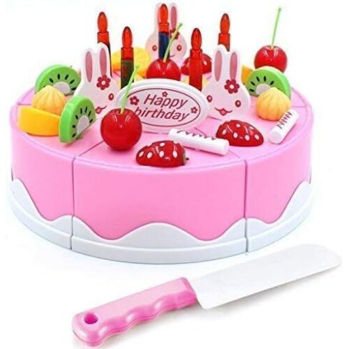 Make & Decorate Your Own DIY Pink Birthday Cake 37 Piece Kids Pretend ...