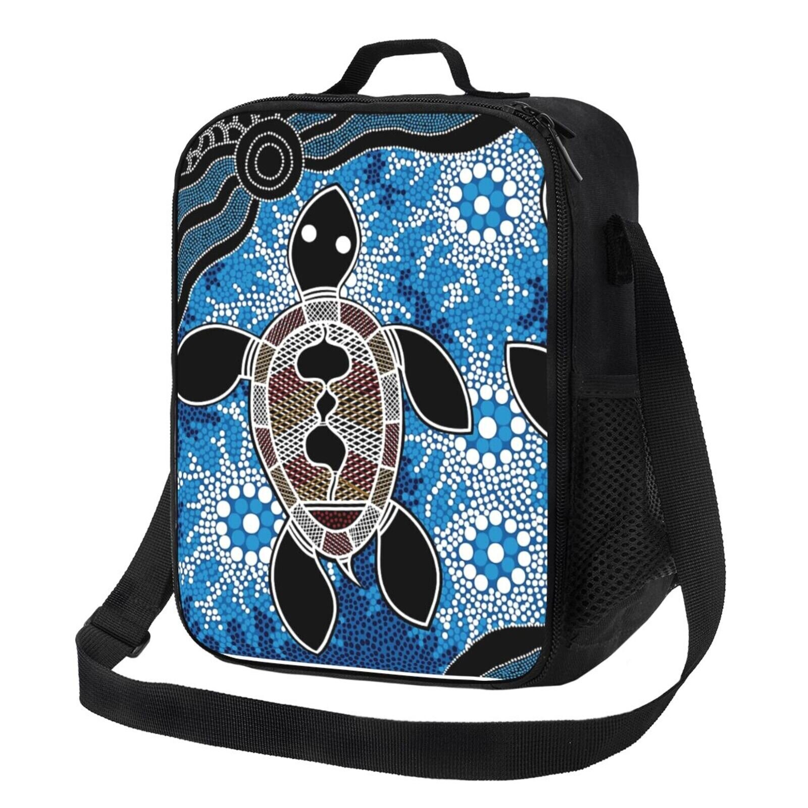 Kids Lunch Bag Authentic Aboriginal Art - Sea Turtles Insulated Tote ...