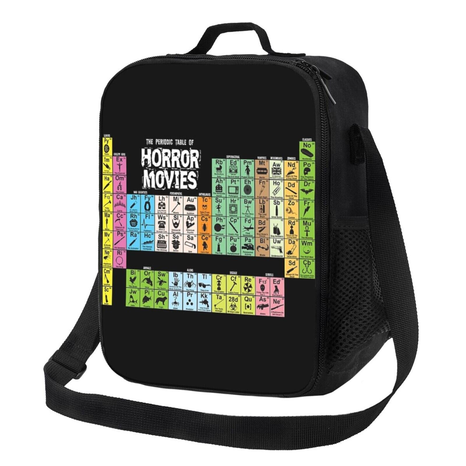 Kids Lunch Bag Periodic Table Of Horror Movies Insulated Tote Box for ...