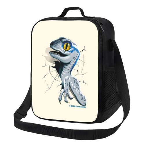 Kids Lunch Bag Jurassic World - Baby Blue Velociraptor Insulated Tote ...