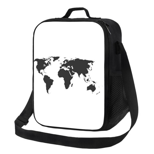 Kids Lunch Bag World Map Insulated Tote Box for Girls Boys Back to ...