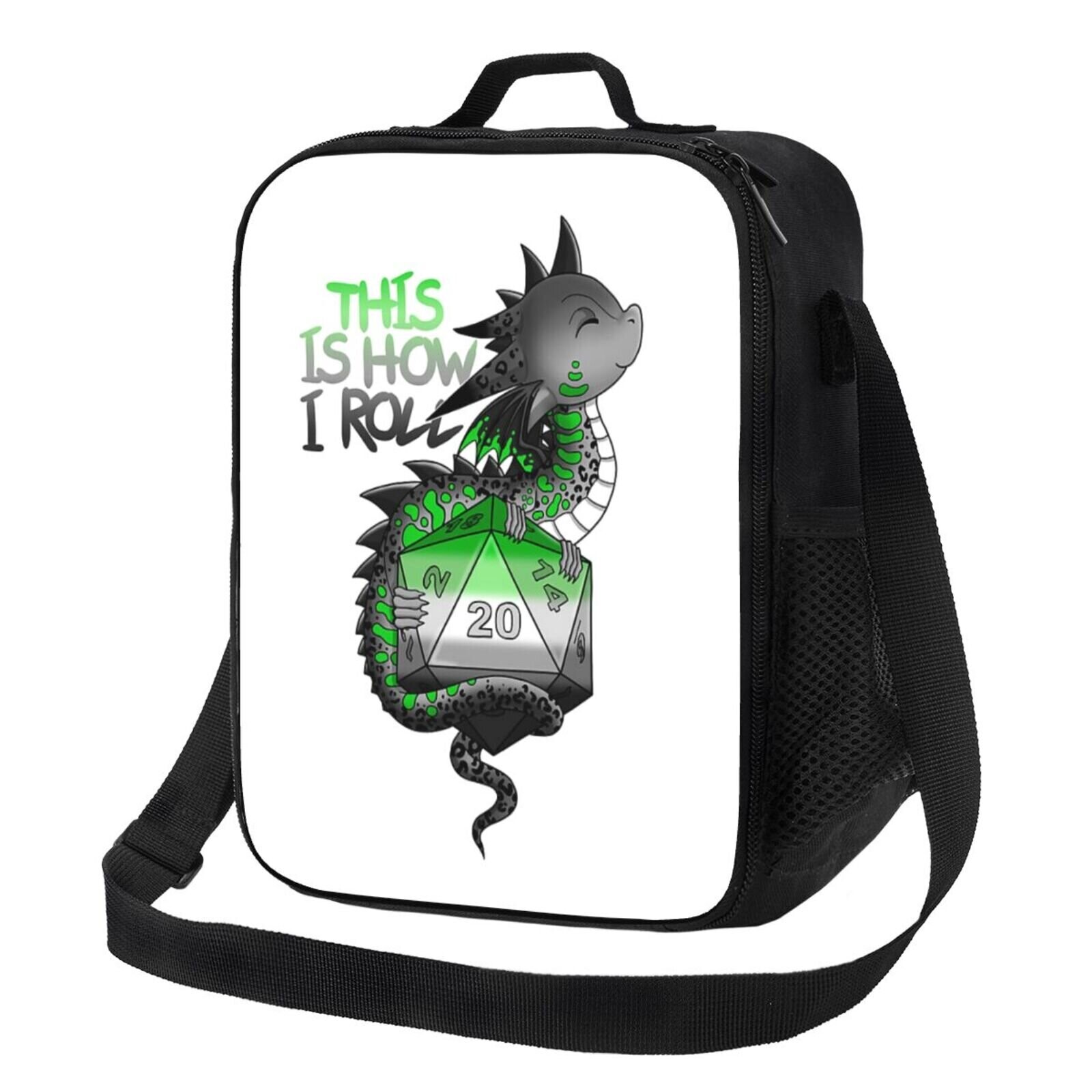 Kids Lunch Bag Aro Pride Flag Dragon With D20 Insulated Tote Box for ...