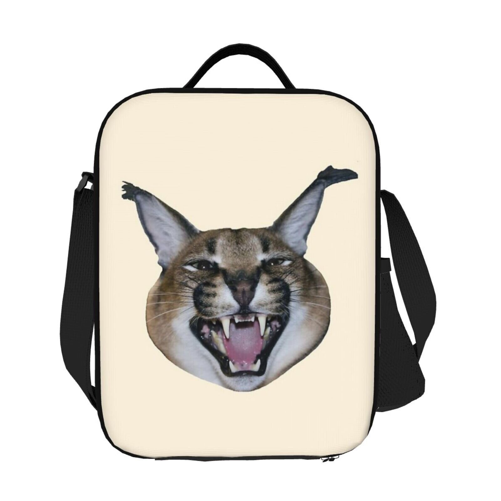 Kids Lunch Bag Big Floppa Angry Insulated Tote Box for Girls Boys Back ...