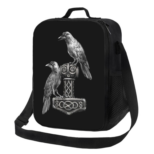 Kids Lunch Bag Thor Hammer Mjölnir With Odin Ravens Hugin And Munin ...