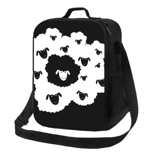 Kids Lunch Bag BLACK SHEEP Insulated Tote Box for Girls Boys Back to ...