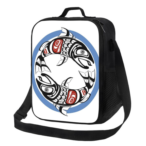 Kids Lunch Bag Pacific Northwest Double Salmon Coho Yin-Yang Coastal ...