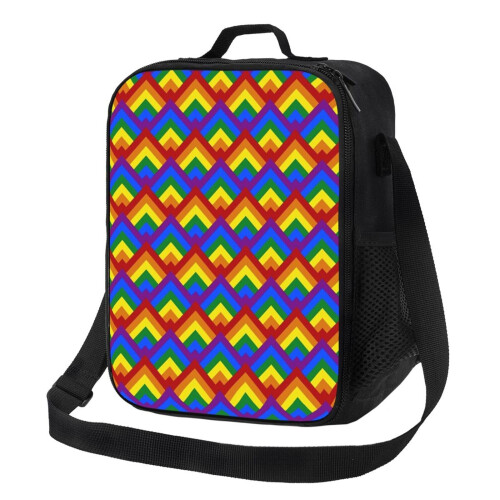 Kids Lunch Bag Pride Rainbow Flag Geometric Repeating Pattern Insulated ...