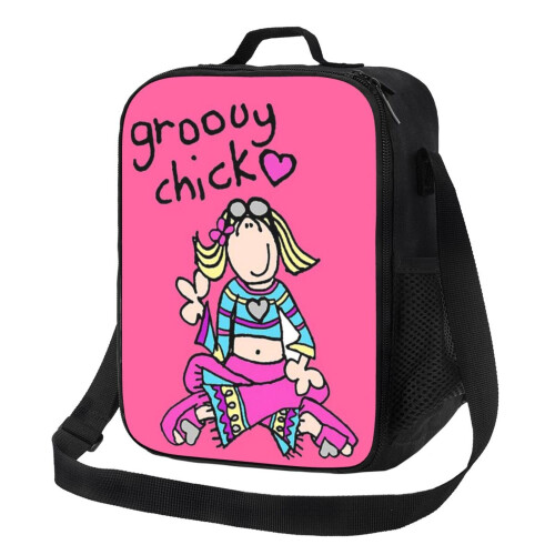 Kids Lunch Bag Groovy Chick Girls 2000s Y2K Vintage Insulated Tote Box ...