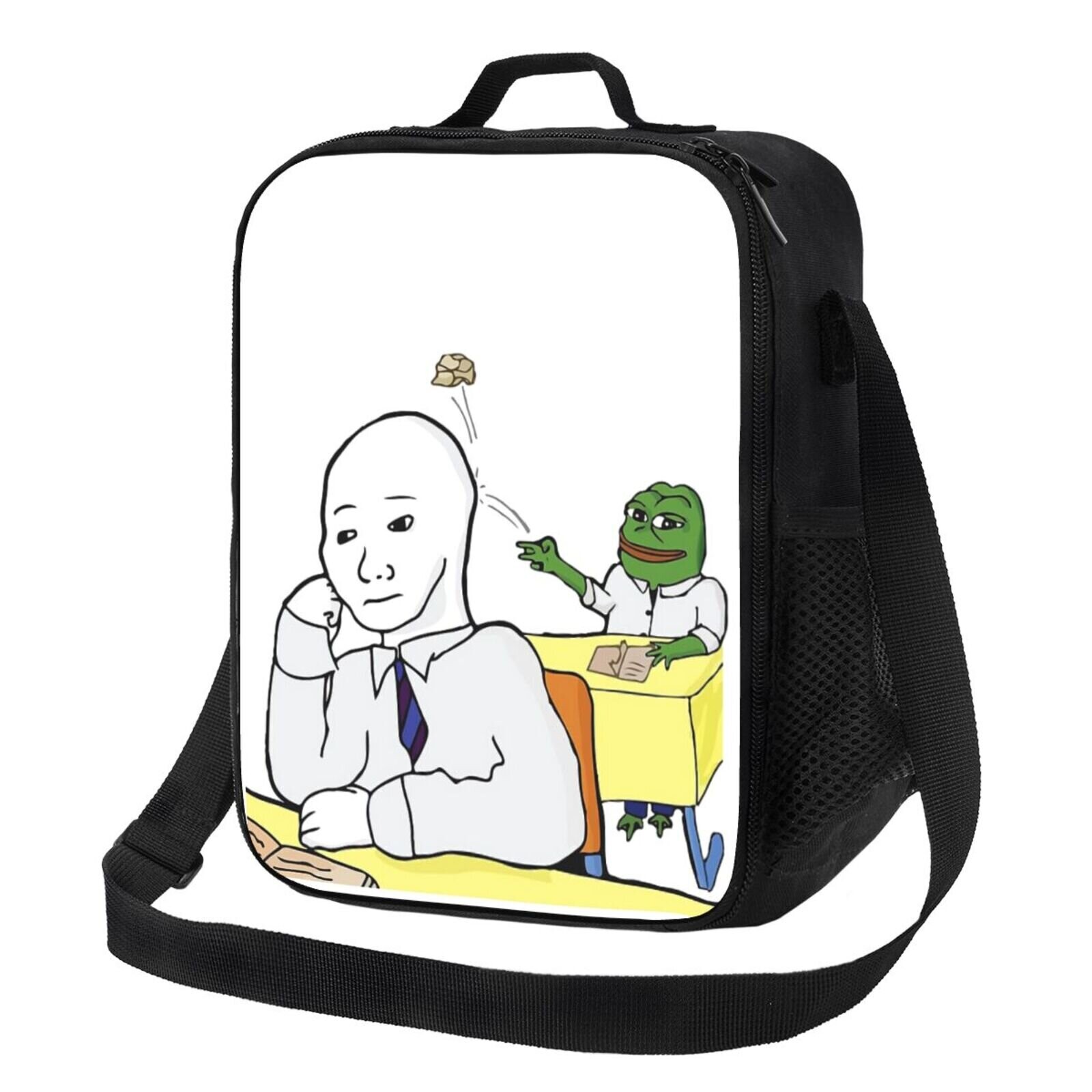 Kids Lunch Bag Pepe The Frog Throwing Paper Ball In School At A Bored ...