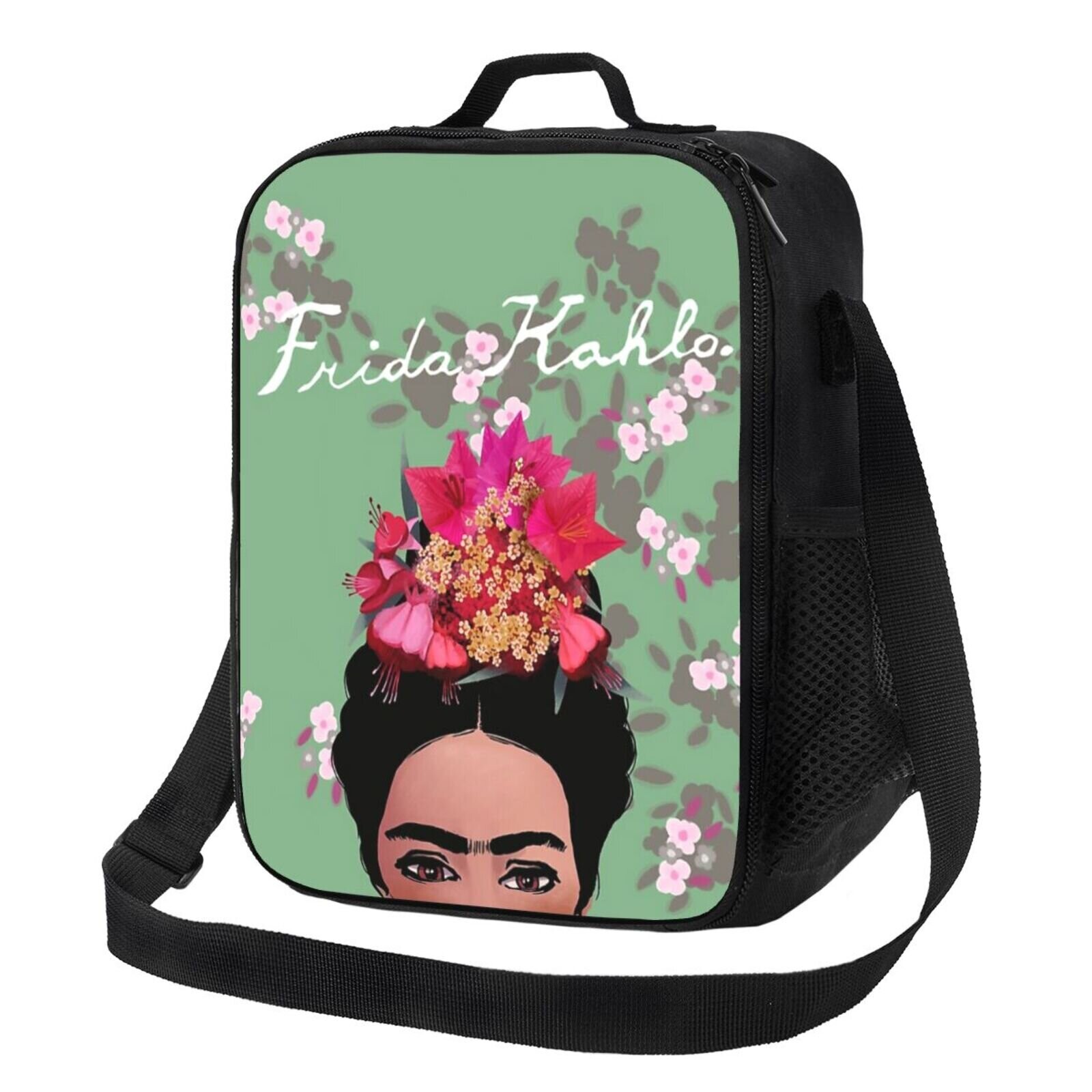 Kids Lunch Bag Frida Kahlo In Green Insulated Tote Box for Girls Boys ...