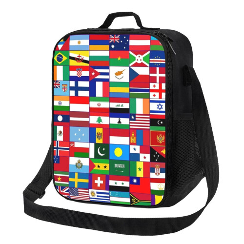 Kids Lunch Bag World Flags Insulated Tote Box for Girls Boys Back to ...