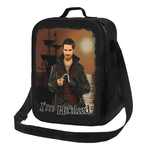 Kids Lunch Bag Captain Hook I'm Hooked Comic Design Insulated Tote Box ...