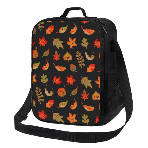 Kids Lunch Bag Sad Fallen Leaves Insulated Tote Box for Girls Boys Back ...