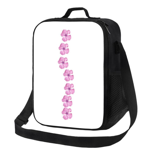 Kids Lunch Bag Scoliosis S-curve Pink Floral Watercolor Insulated Tote ...