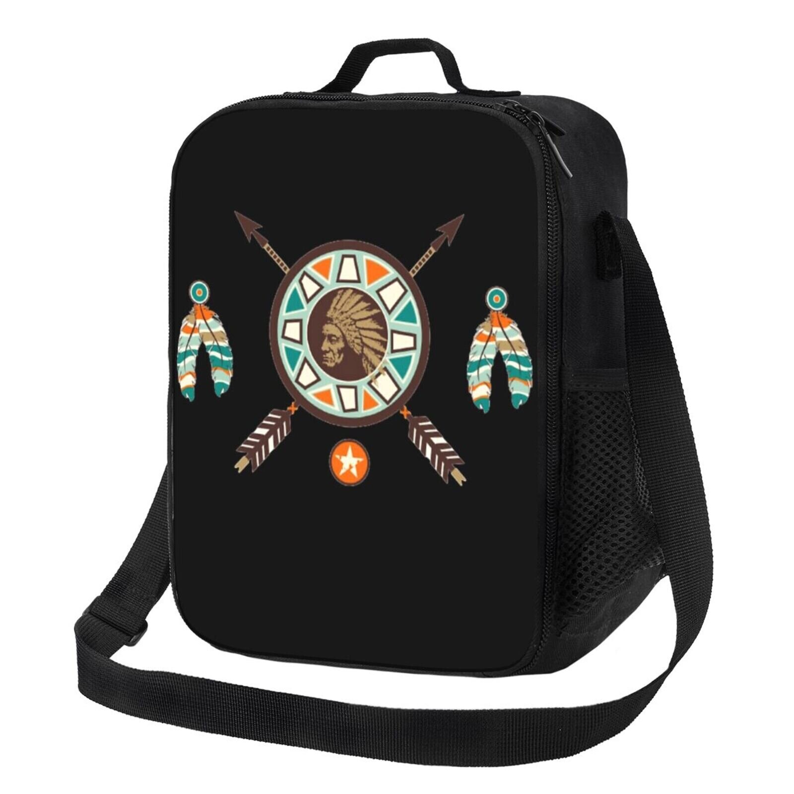 Kids Lunch Bag Native American Indian Logo Insulated Tote Box for Girls ...