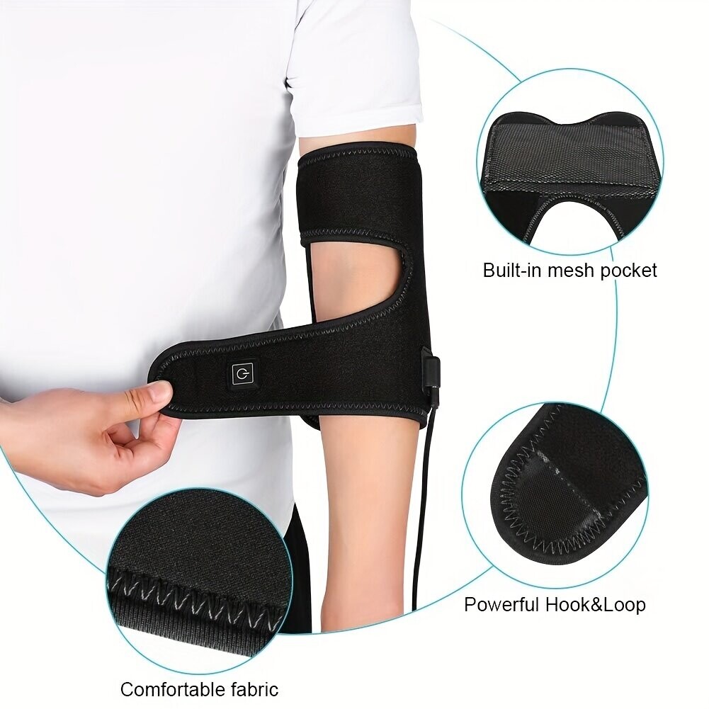 Heated Elbow Brace for Pain Relief - Hot/Cold Therapy Wrap for Sprained ...