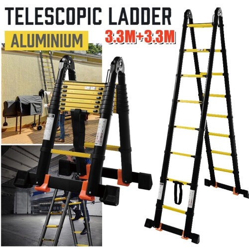 Multi-Purpose 6.6m Telescopic Ladder Extendable A-Frame Ladders on OnBuy