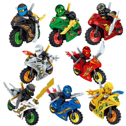 8 Pcs Ninjago Motorcycle Set Kids Child Minifigures Ninja Mini Figures ...