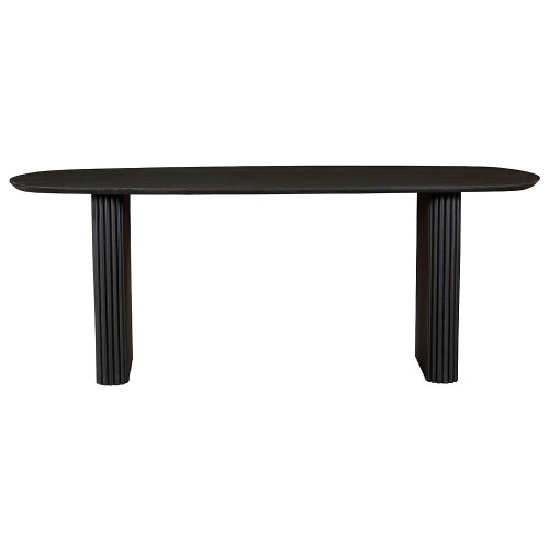 Black Fluted Double Pedestal Oval Dining Table - W 180cm on OnBuy