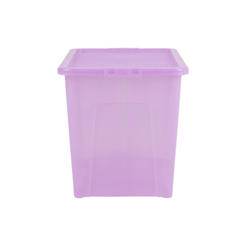 Wham Crystal 80 Liter Plastic Storage Box With Lid 60 x 40 x 42 cm ...