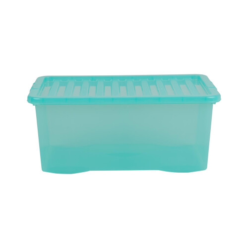 Wham Crystal 45 Liter Plastic Storage Box With Lid 60x40x25 cm - Tint ...