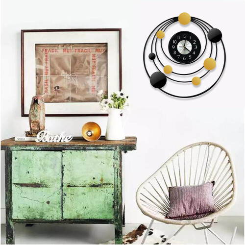 60CM Large Outdoor Garden Wall Clock Quartz Battery Giant Open Round ...