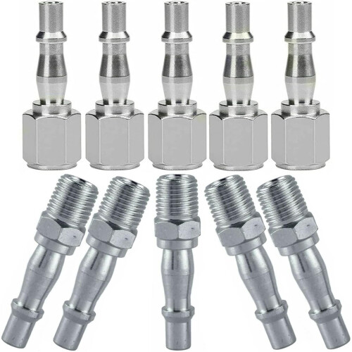 10 Pcs Air Line Connectors - 1/4" BSP Stainless Steel Compressor ...