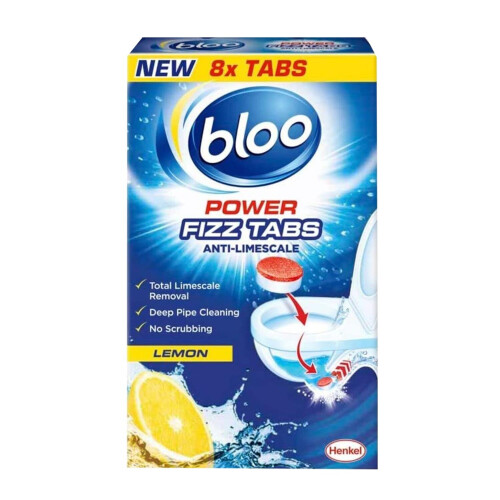 Bloo Power Toilet Fizz Tabs, Drain Deep Cleaning Bad Odour, 8 x 25g on ...